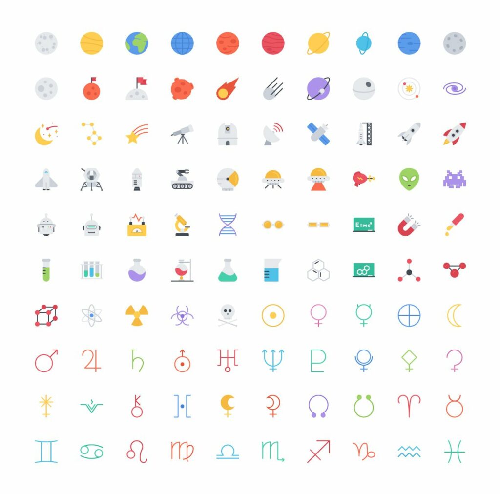 The Space & Science Icons 100 – MasterBundles