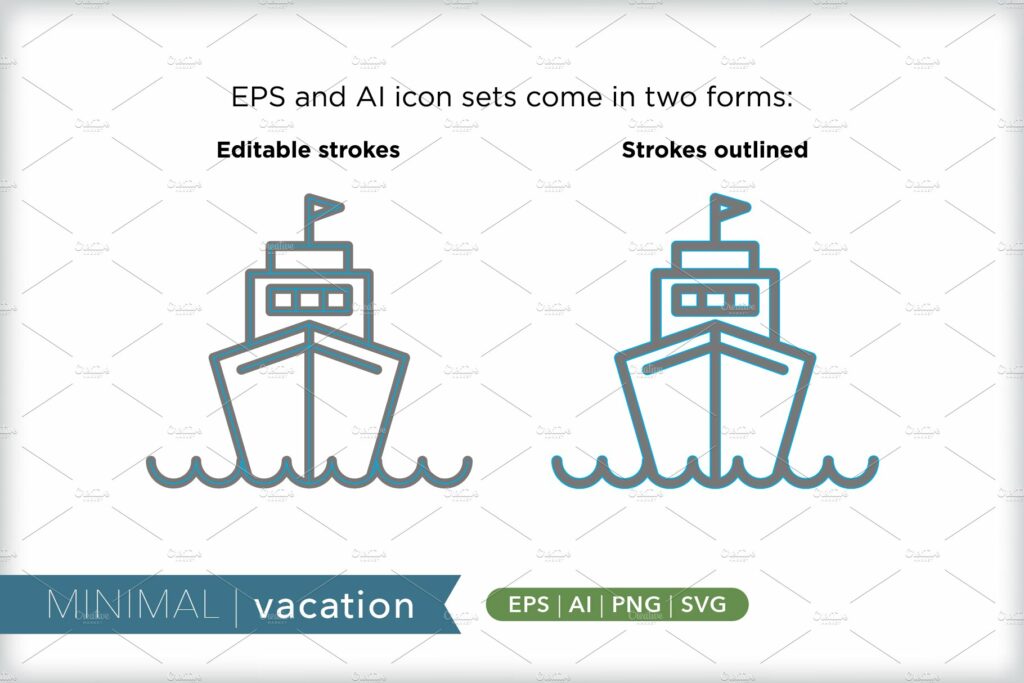 Minimal vacation icons – MasterBundles