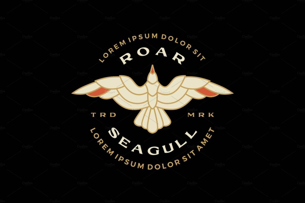 seagull badge roar flying logo – MasterBundles