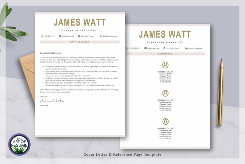 Resume Template | Free Cover Letter – MasterBundles