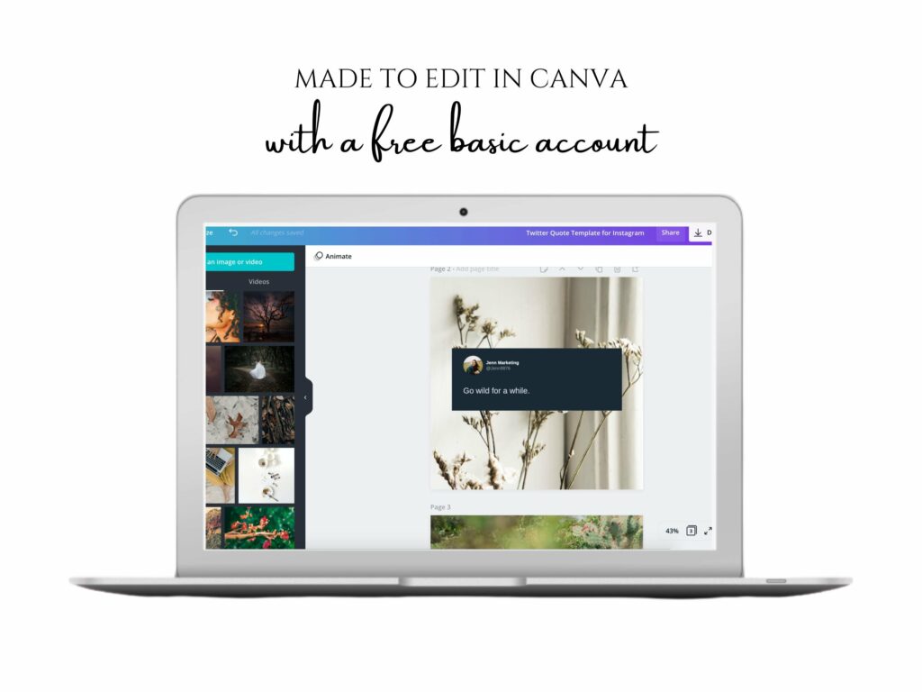 Twitter Quote Template For Canva – MasterBundles