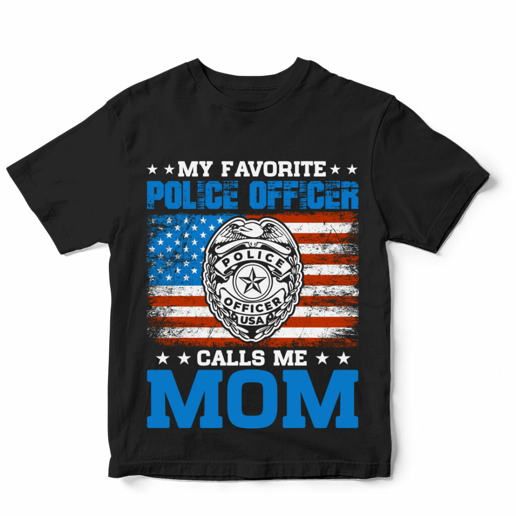 American Police Officer T-shirt Designs Bundle