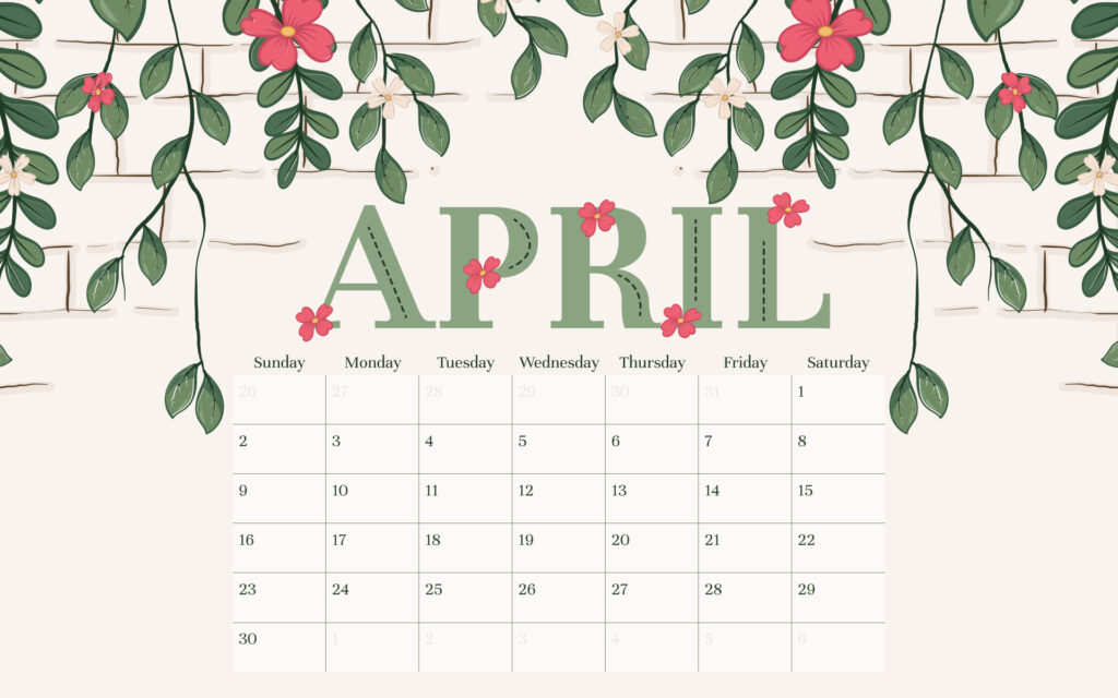 Free April Calendar – MasterBundles