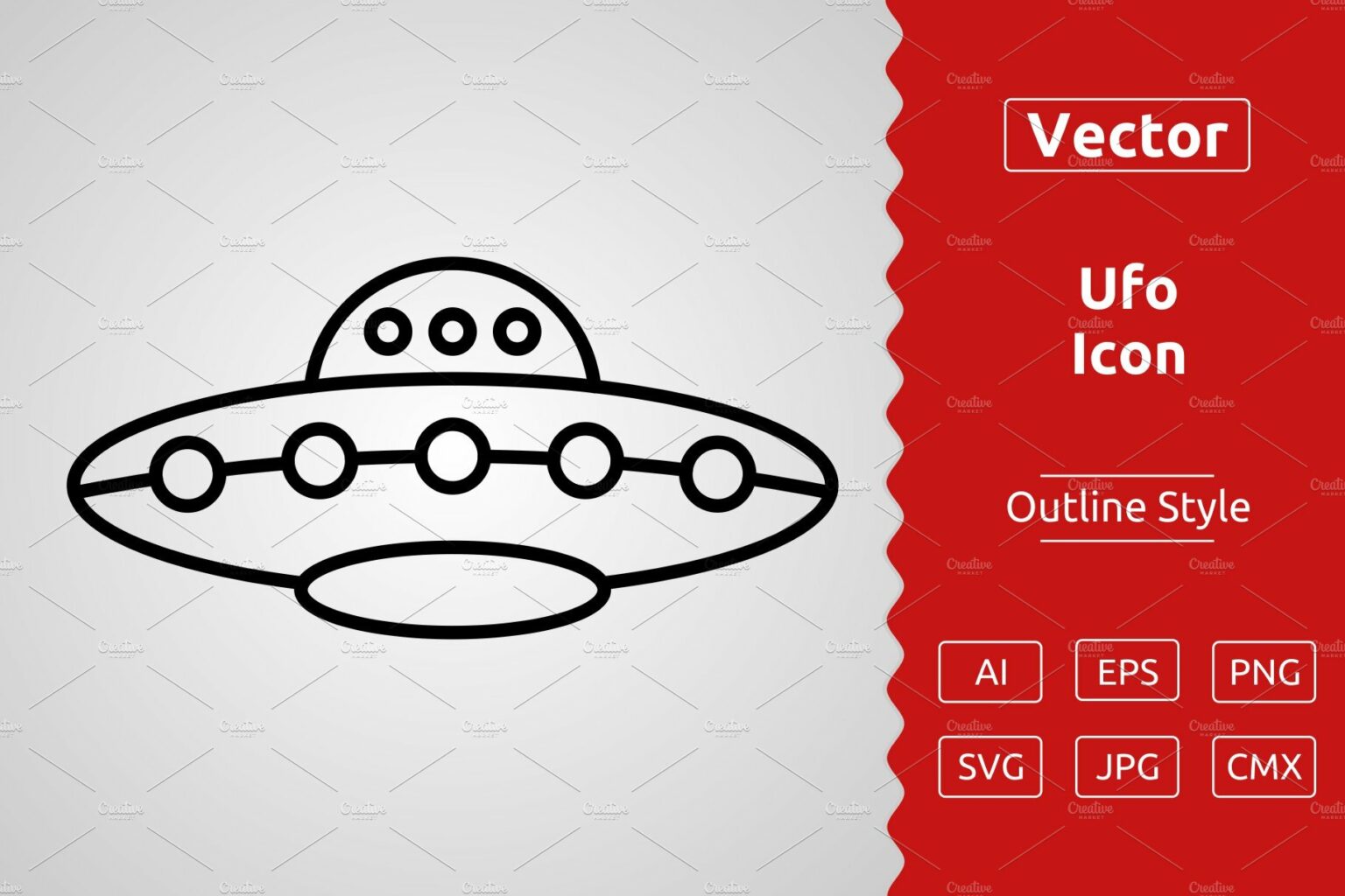 Vector Ufo Outline Icon Design – MasterBundles