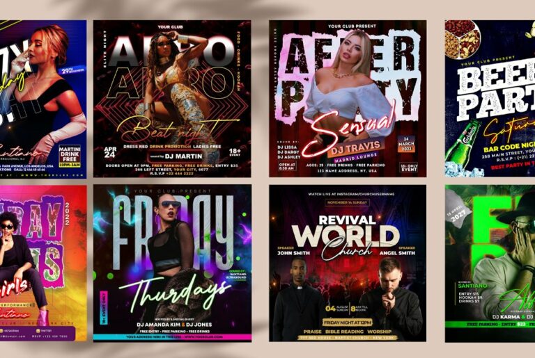 Bundle 19 Club Party Flyers PSD – MasterBundles