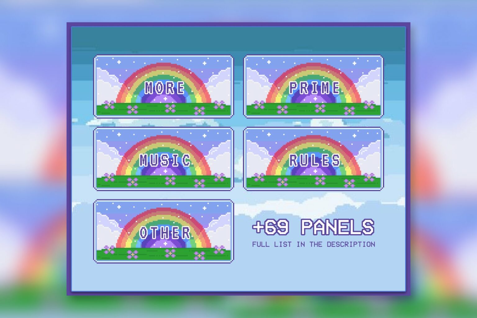 74x Rainbow Pixel Panels for Twitch – MasterBundles