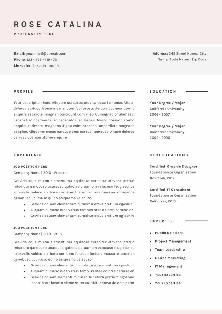 Professional Resume Template - Word – MasterBundles