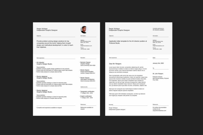 Minimal CV, letterhead & card bundle – MasterBundles