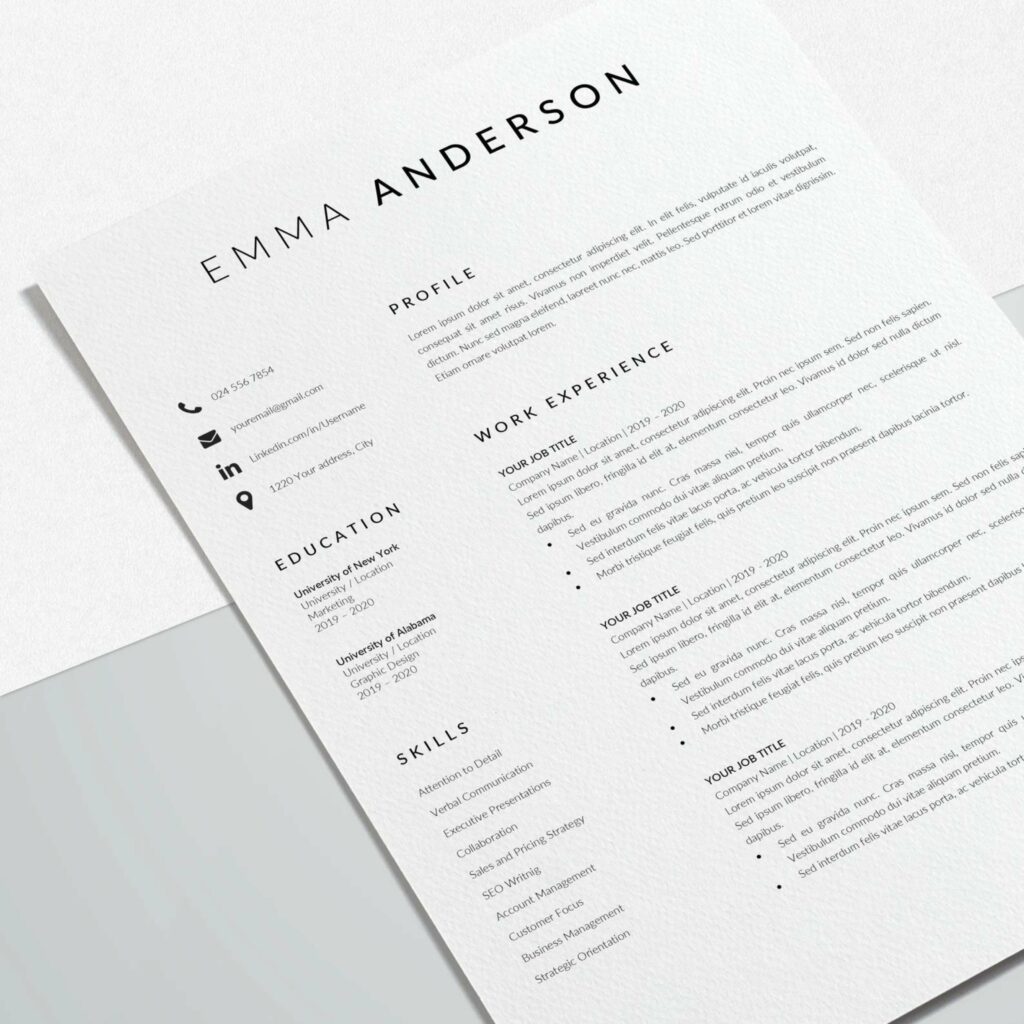 Simple Resume Template – MasterBundles