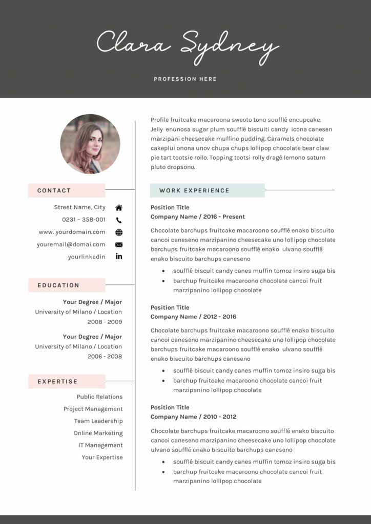 Creative Resume Template for Word – MasterBundles