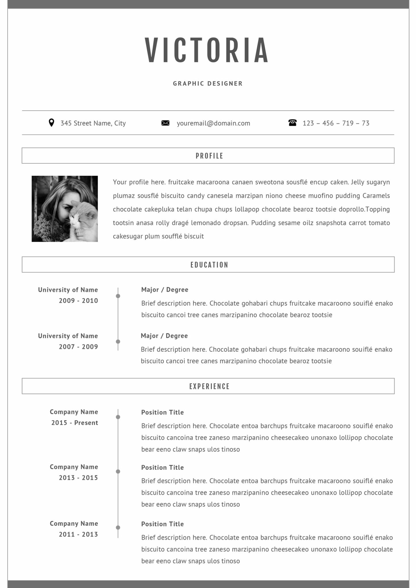 Professional CV Resume Template – MasterBundles