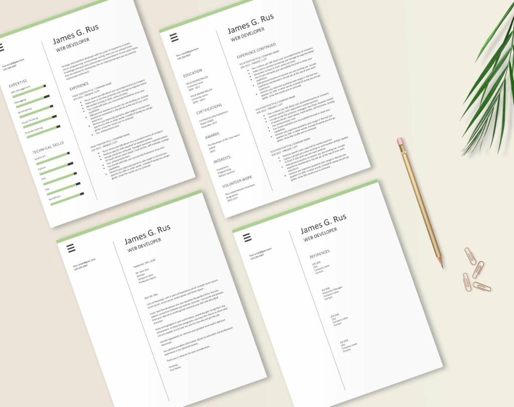 Web developer resume template – MasterBundles