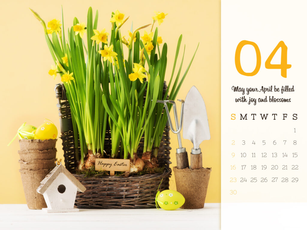 Free Cute April Calendar – MasterBundles
