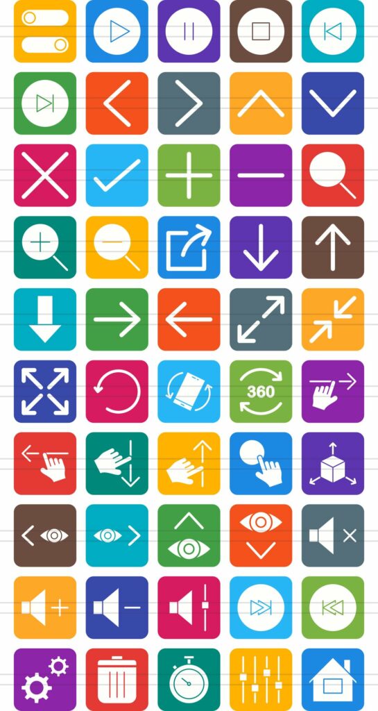 50 Media Buttons Filled Icons – MasterBundles