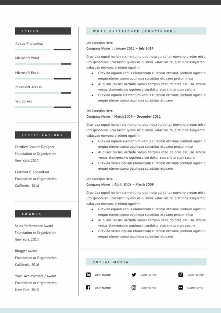 Creative Resume CV Template for Word – MasterBundles