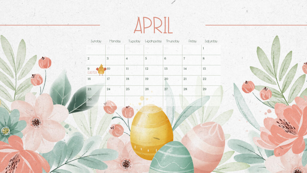 Free Aesthetic April Calendar – MasterBundles