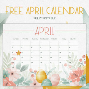 Free Aesthetic April Calendar – MasterBundles
