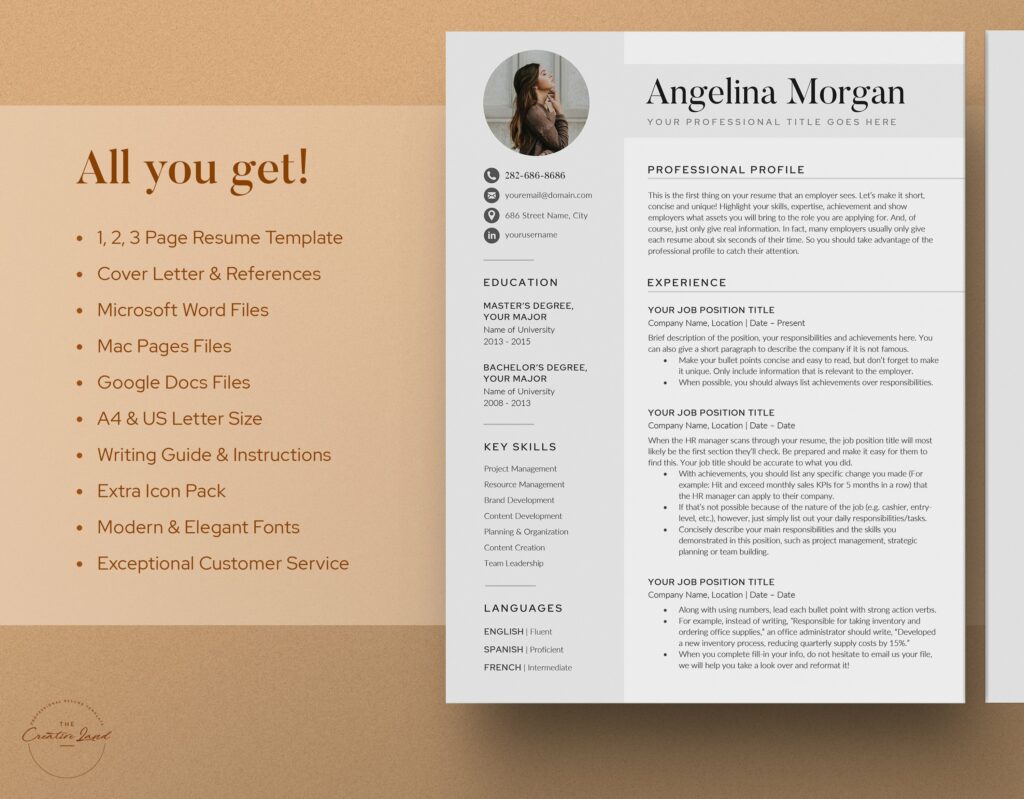 Project Manager Assistant Resume/CV - The Angel – MasterBundles