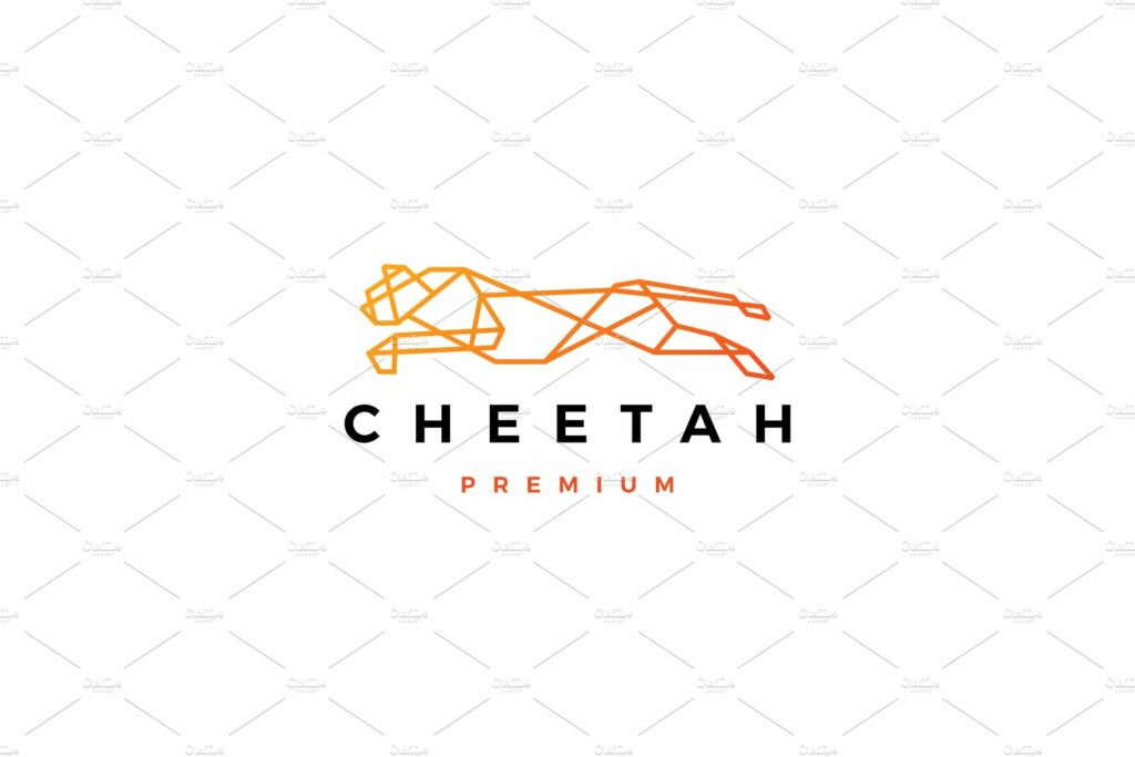 running cheetah tech geometric logo – MasterBundles