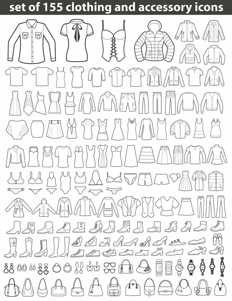 Set of clothing icons. – MasterBundles