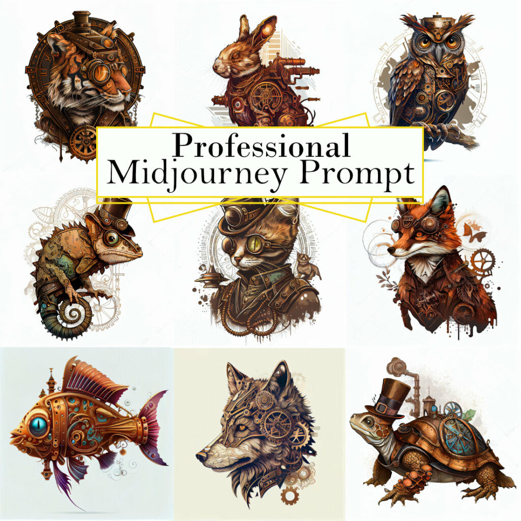 Steampunk Animals Midjourney Prompt - MasterBundles