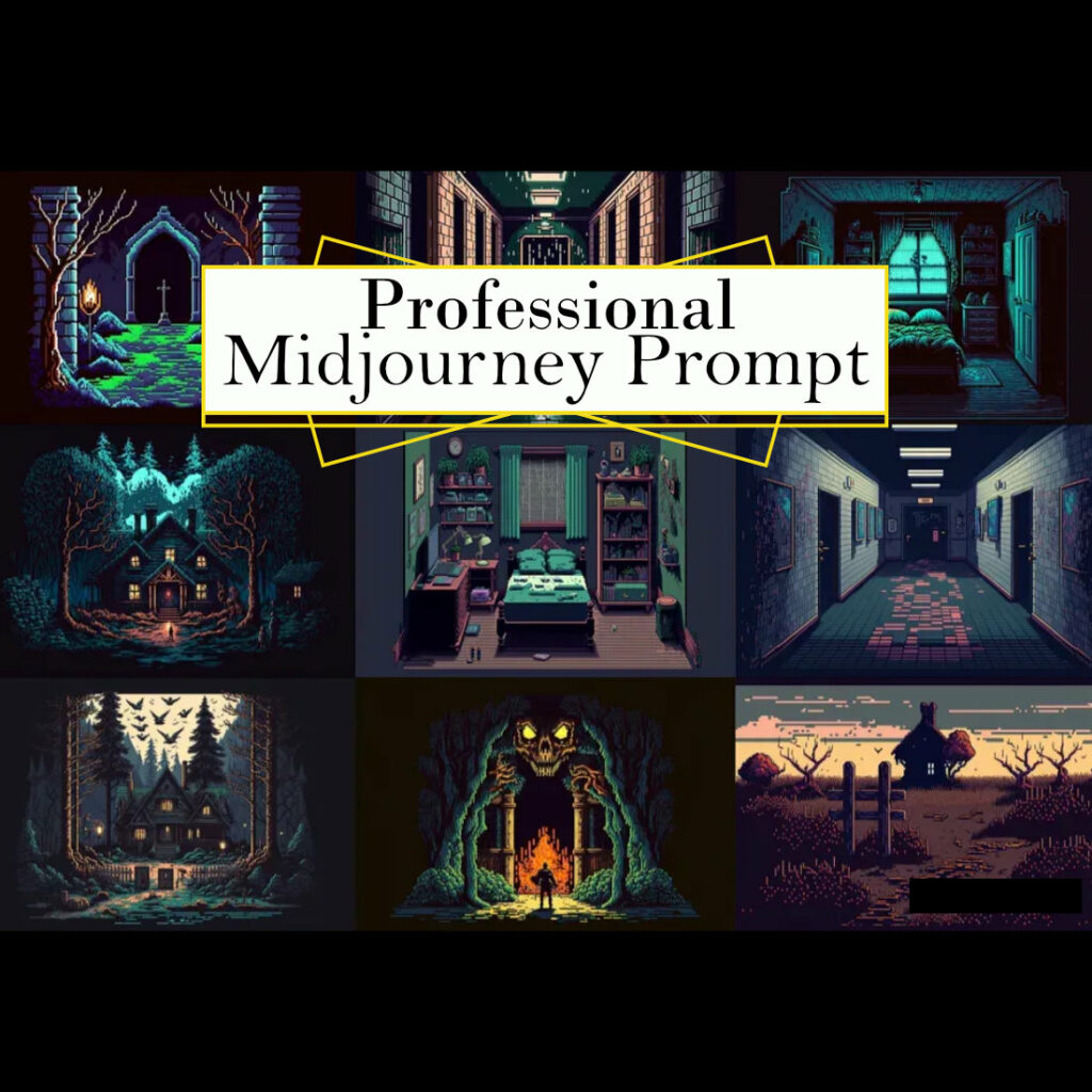 Pixel Horror Game Design Midjourney Prompt - MasterBundles