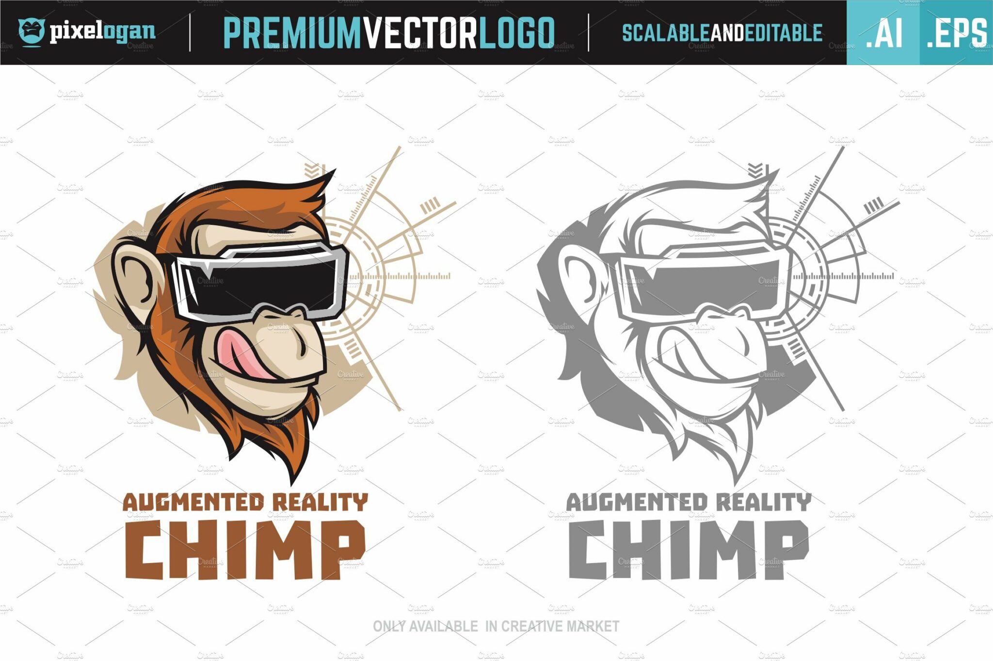 Augmented Reality Chimp Logo – MasterBundles