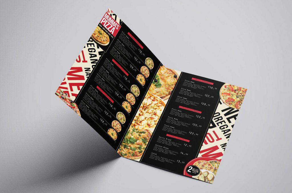 Folding A3 Pizza Menu Template – MasterBundles