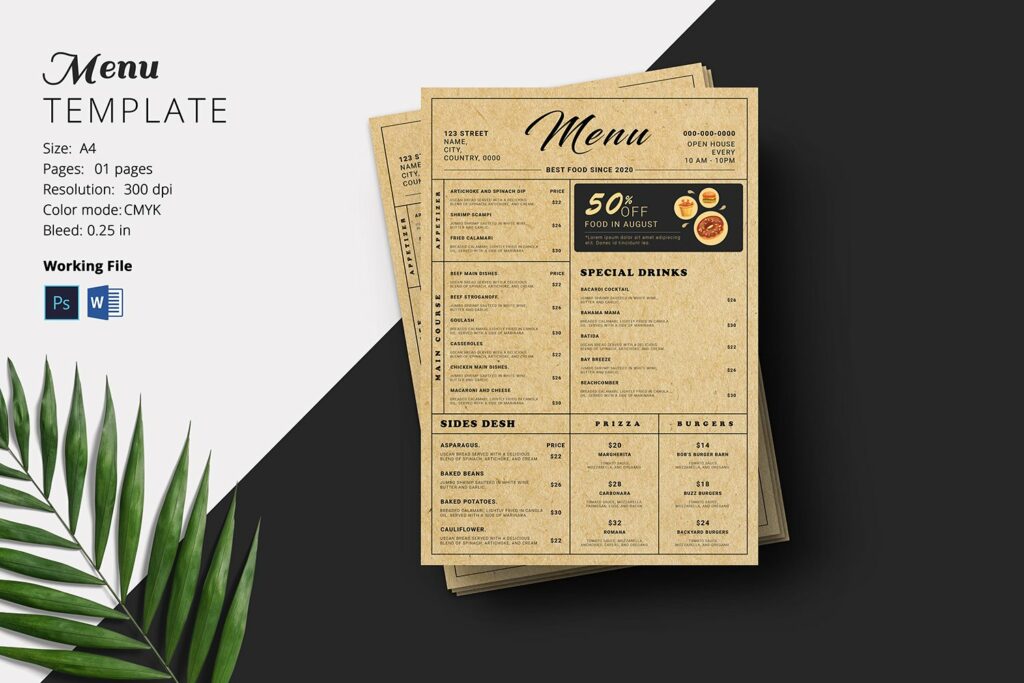 Classic Food Menu – MasterBundles