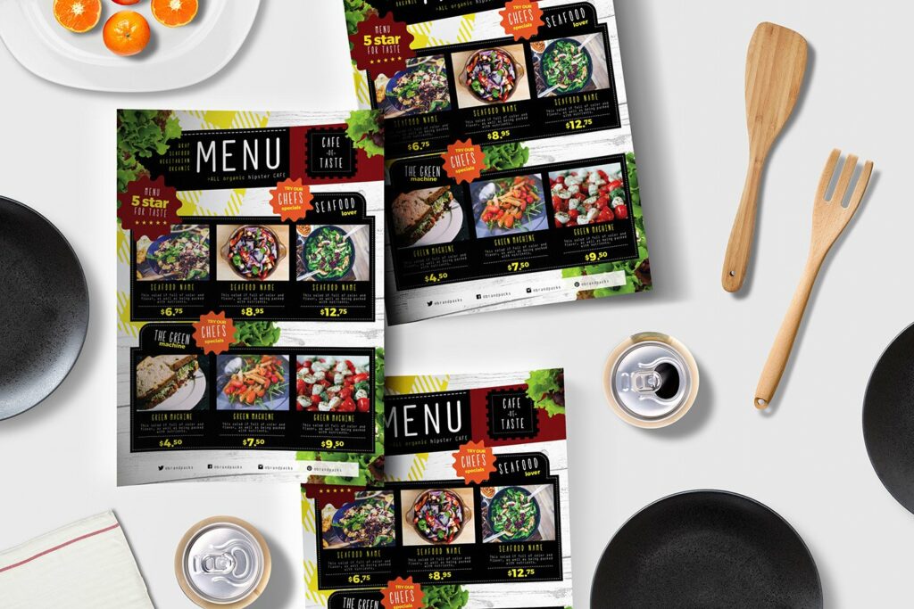 Salad Restaurant Menu Template Pack – MasterBundles
