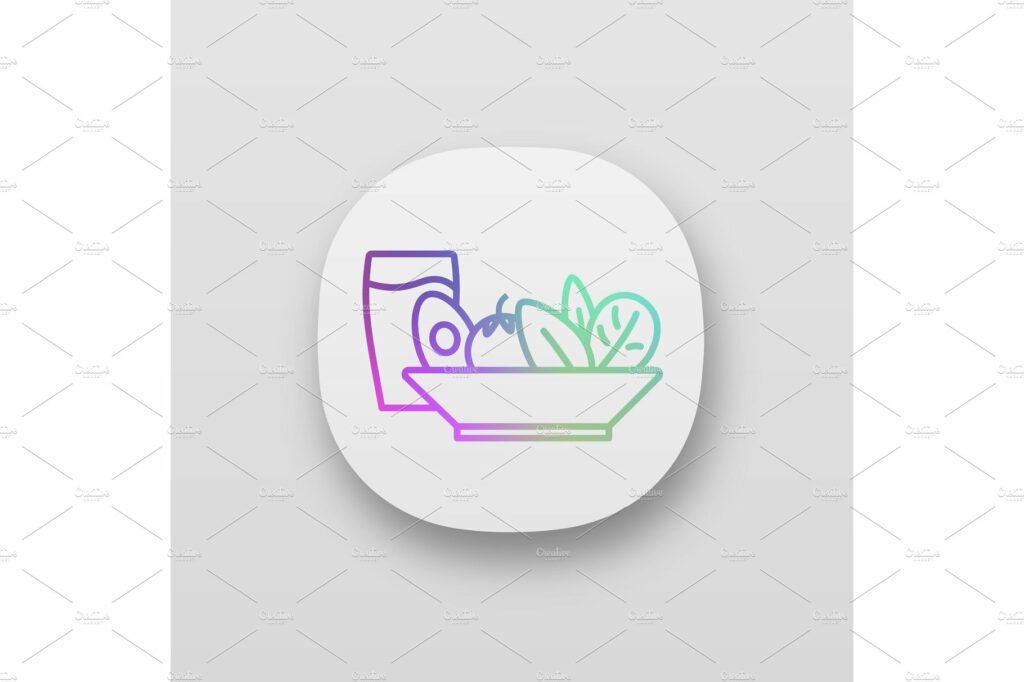 Salad and cold drink app icon – MasterBundles