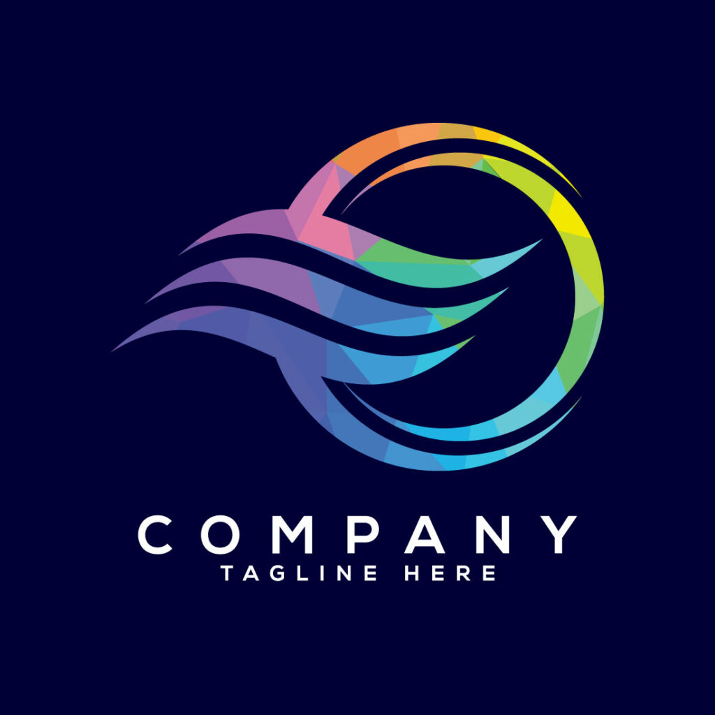 Air conditioner low poly logo sign Design