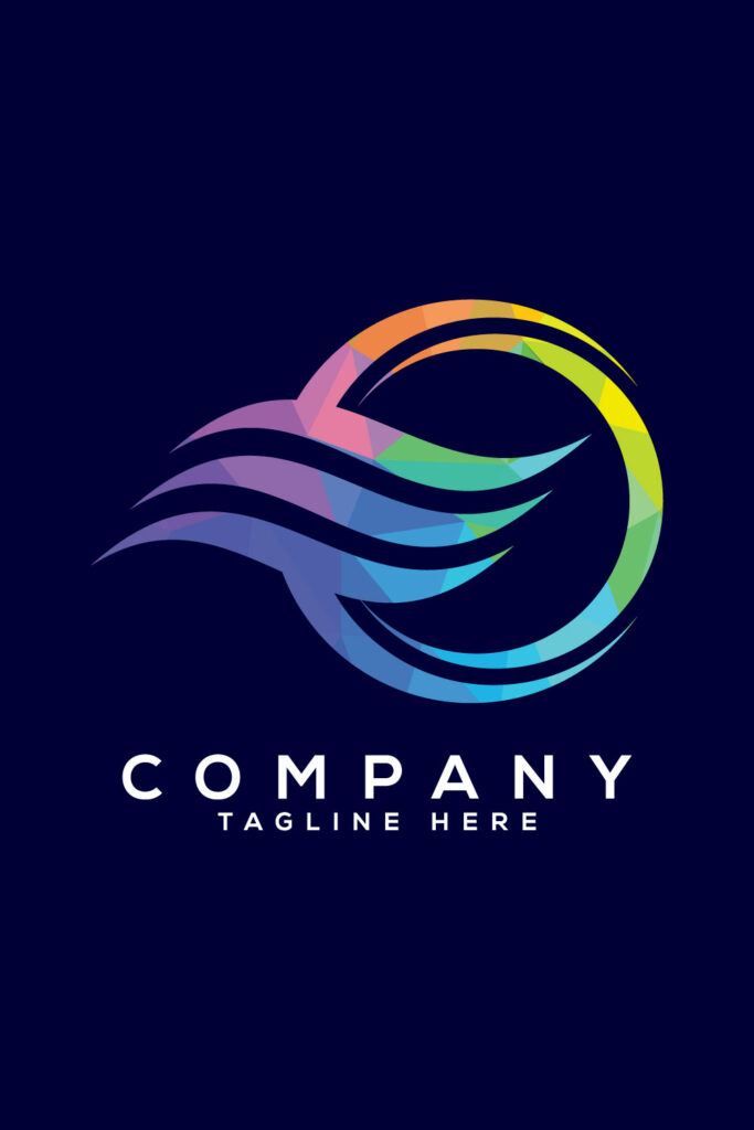 Air conditioner low poly logo sign Design