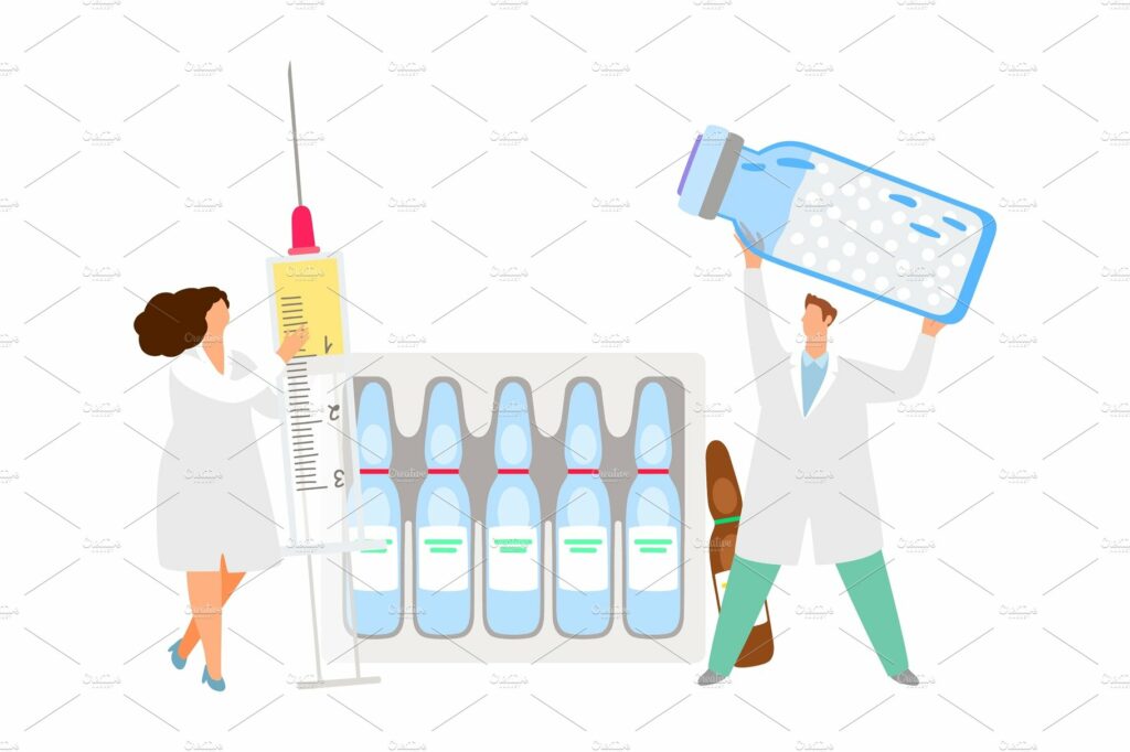 Vaccination concept. Vector doctors – MasterBundles