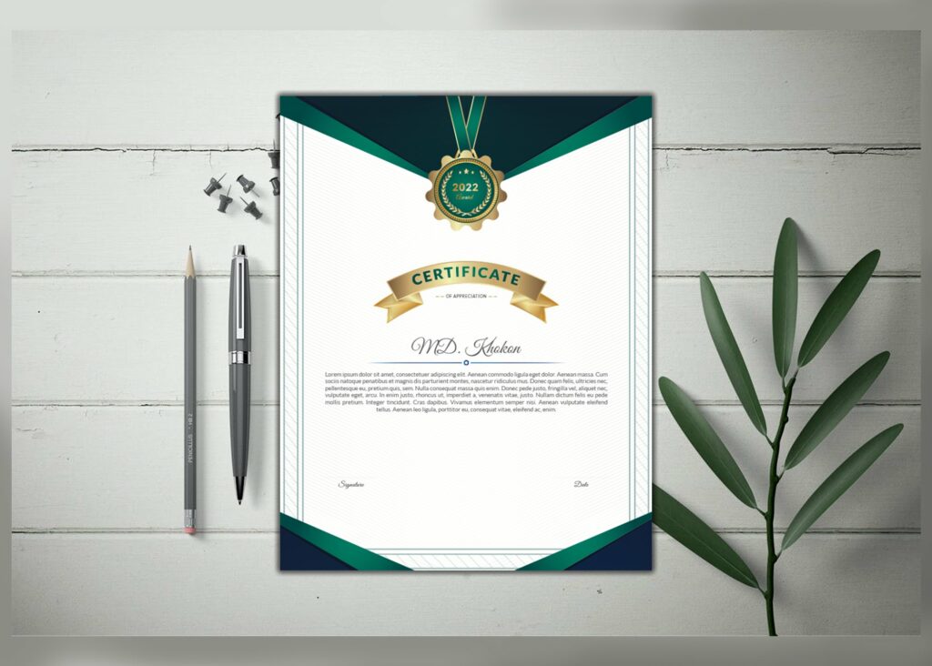 Creative Certificate Design Template – MasterBundles