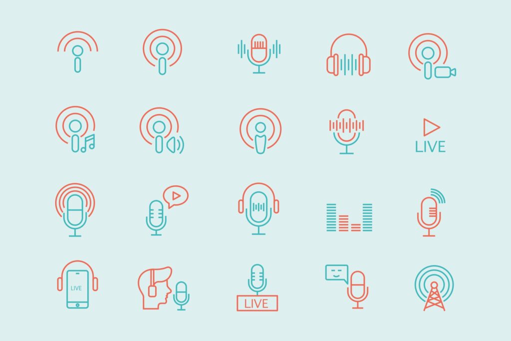 20 Podcast Icons – MasterBundles