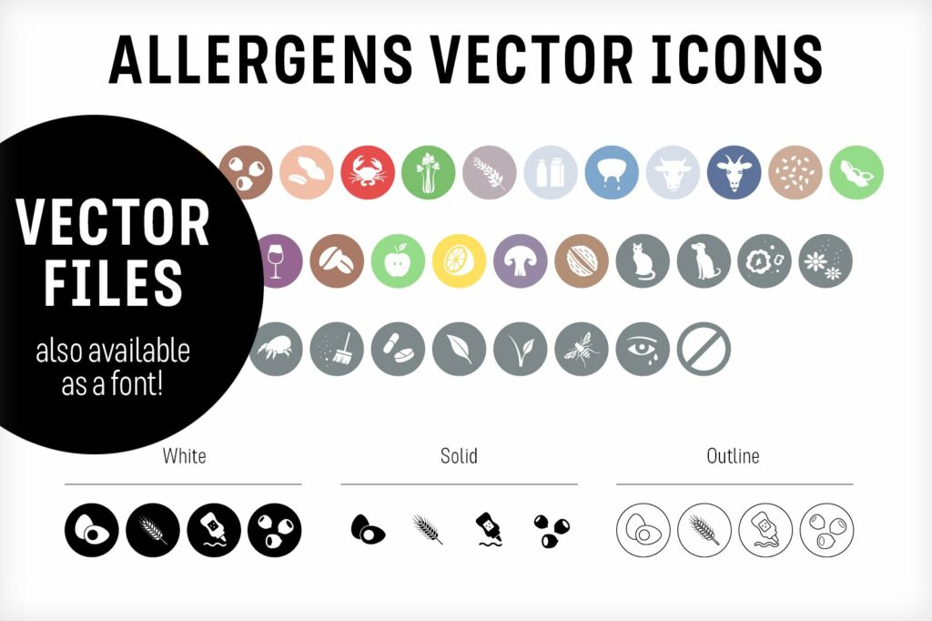 Food & Allergen vector icons – MasterBundles