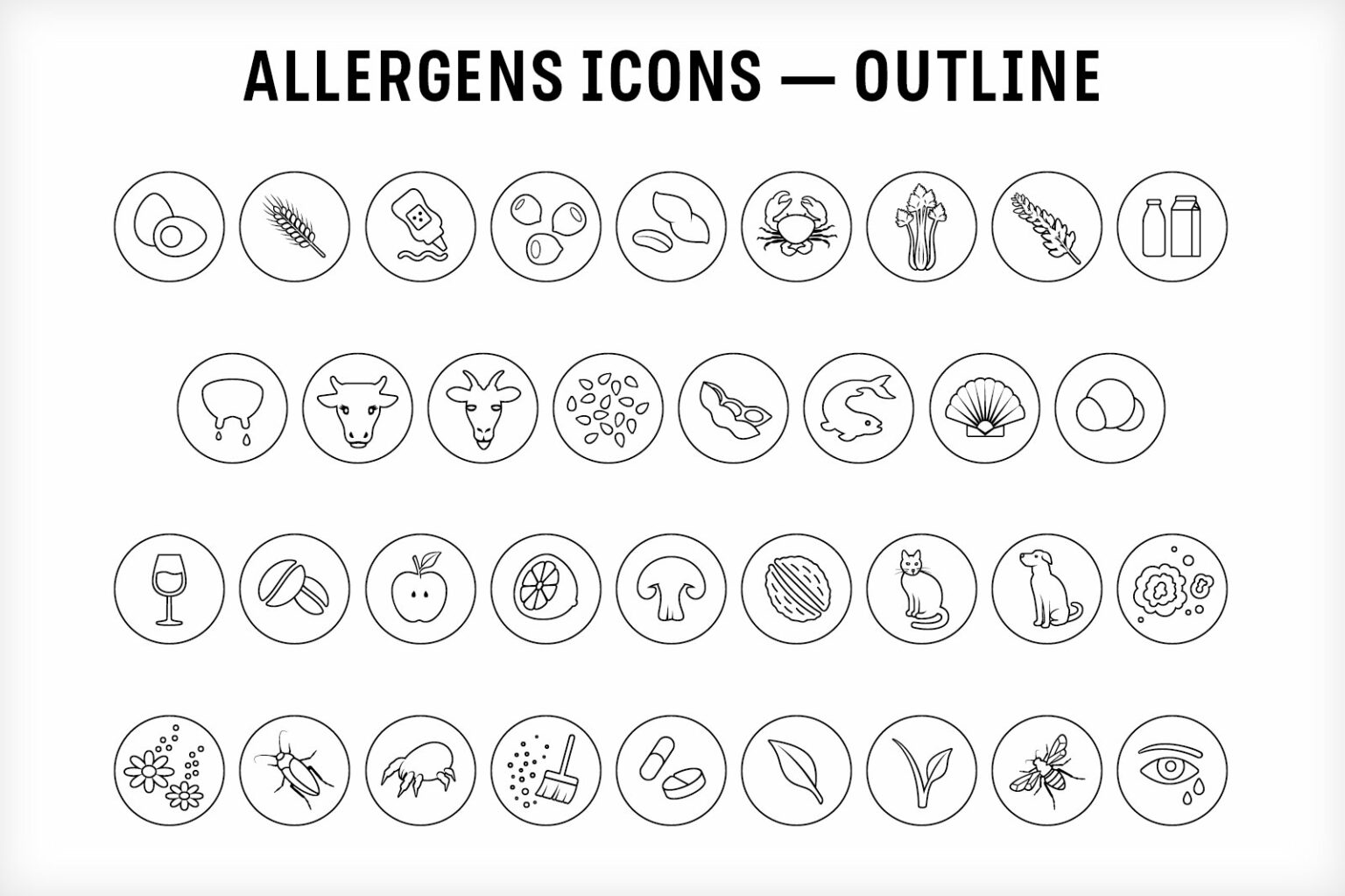 Food And Allergen Vector Icons Masterbundles