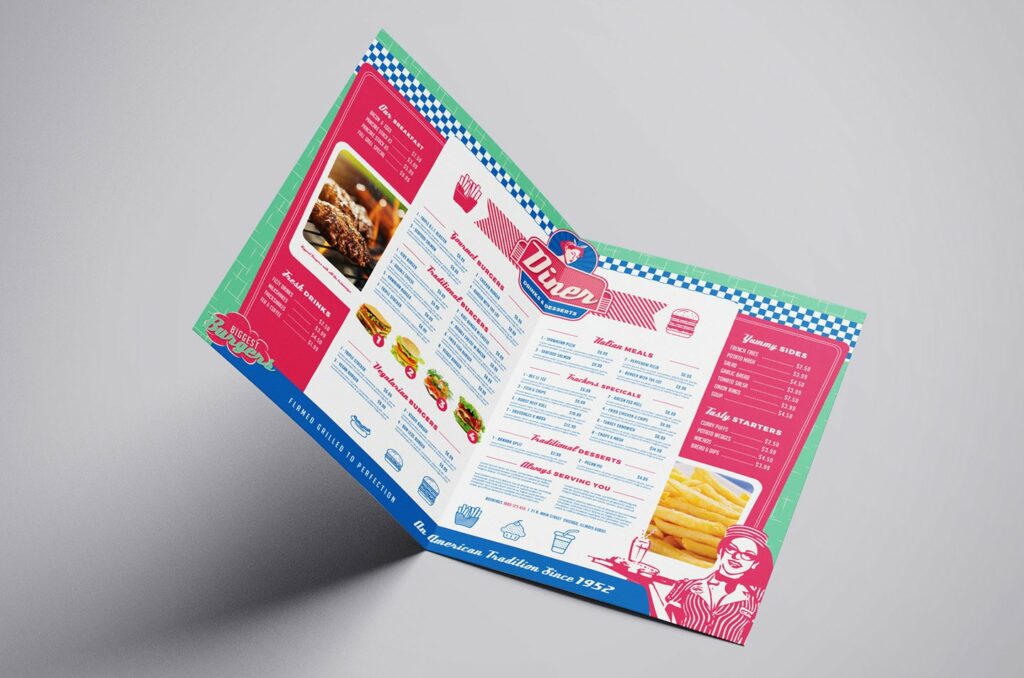 A3 American Diner Menu Template – MasterBundles
