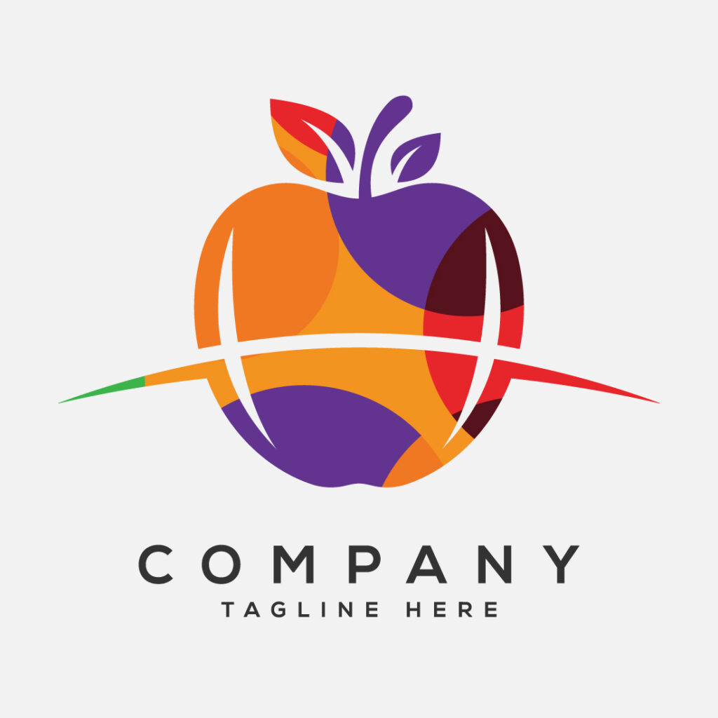 Low poly style abstract apple logo sign symbol in flat style ...