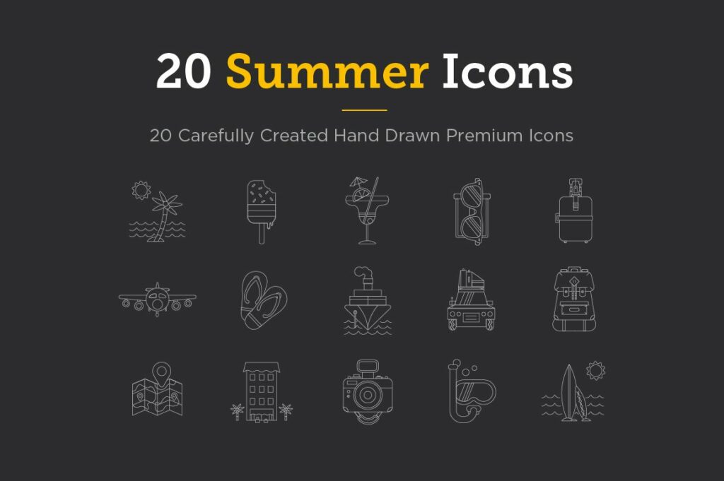 20 Summer Icons | Premium Icon Set – MasterBundles