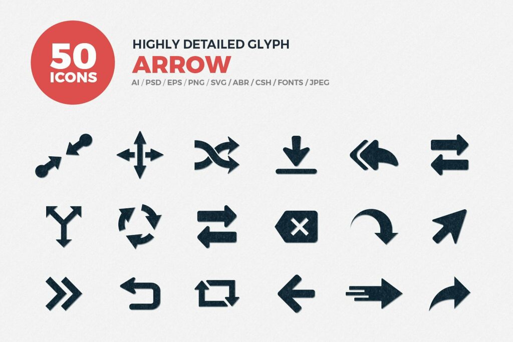 Glyph Icons Arrows Set – MasterBundles