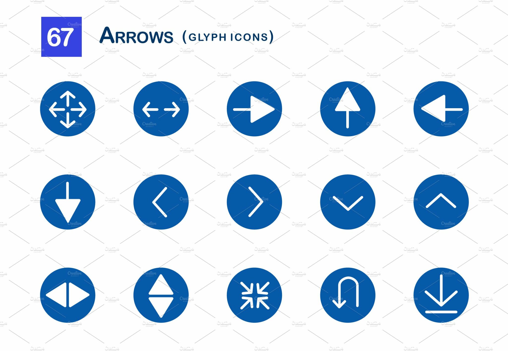 67 Arrows Glyph Icons – MasterBundles