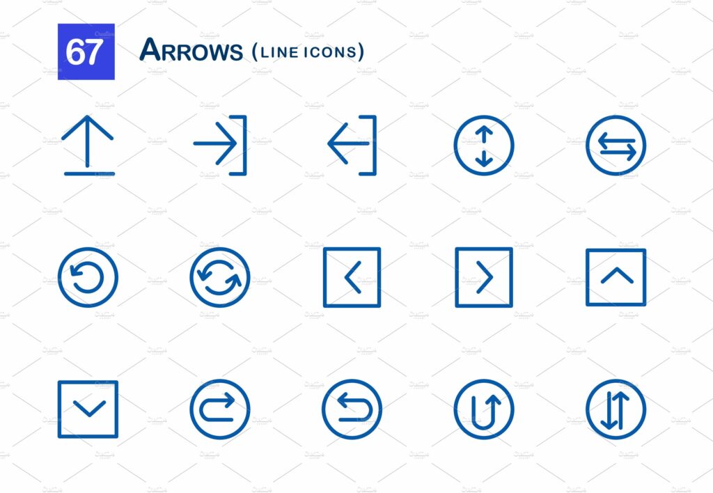 67 Arrows Line Icons – MasterBundles
