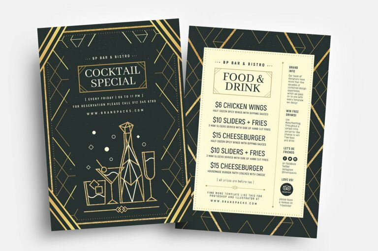 Art Deco Menu Templates – MasterBundles