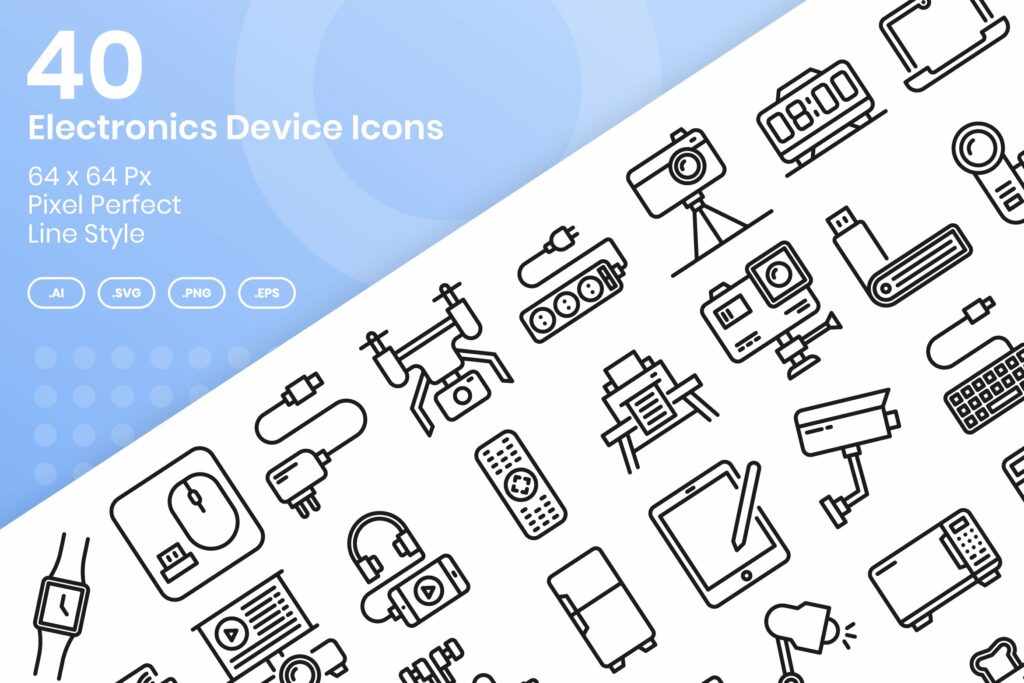 40 Electronic Device - Line – MasterBundles