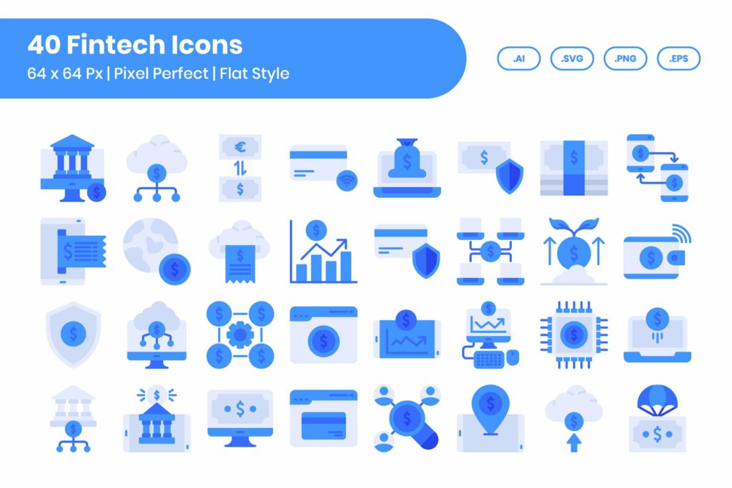 40 Fintech - Flat – MasterBundles