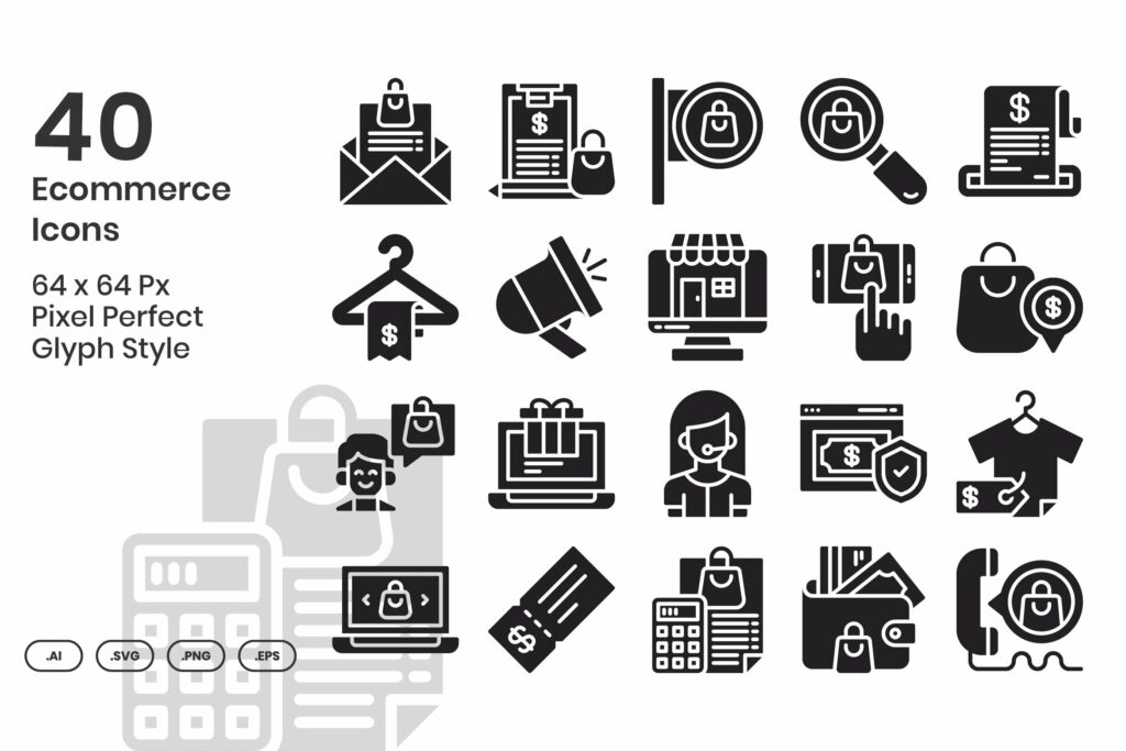 40 Ecommerce - Glyph – MasterBundles