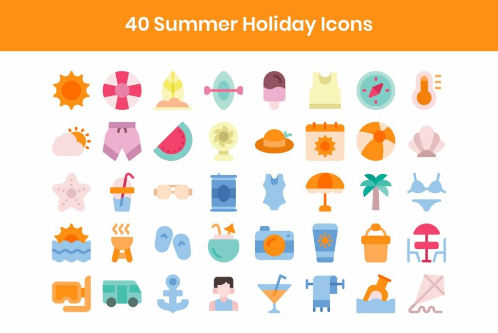 40 Summer Holiday - Flat – MasterBundles