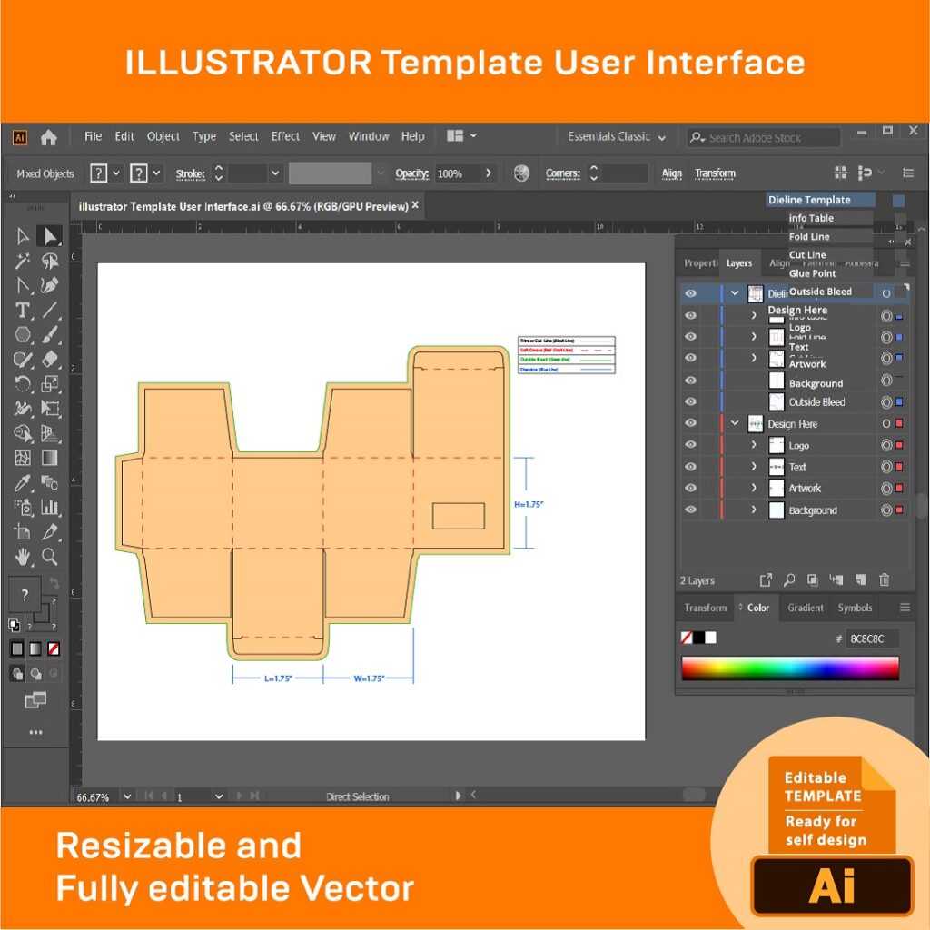 Assortment Pillar Candle Box, Dieline Template - MasterBundles